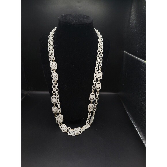 Trifari | Jewelry | Vintage Heavy Crown Trifari White Enamel Long Chain ...
